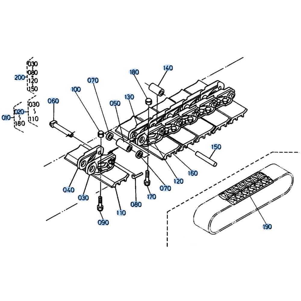 Crawler Assembly for Kubota KH151 Mini Excavator | L&S