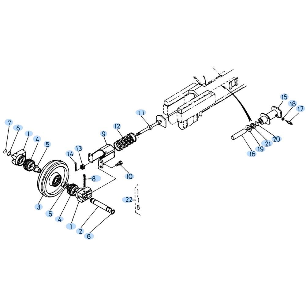 Idler Assembly for Kubota KH90 Mini Excavator | L&S