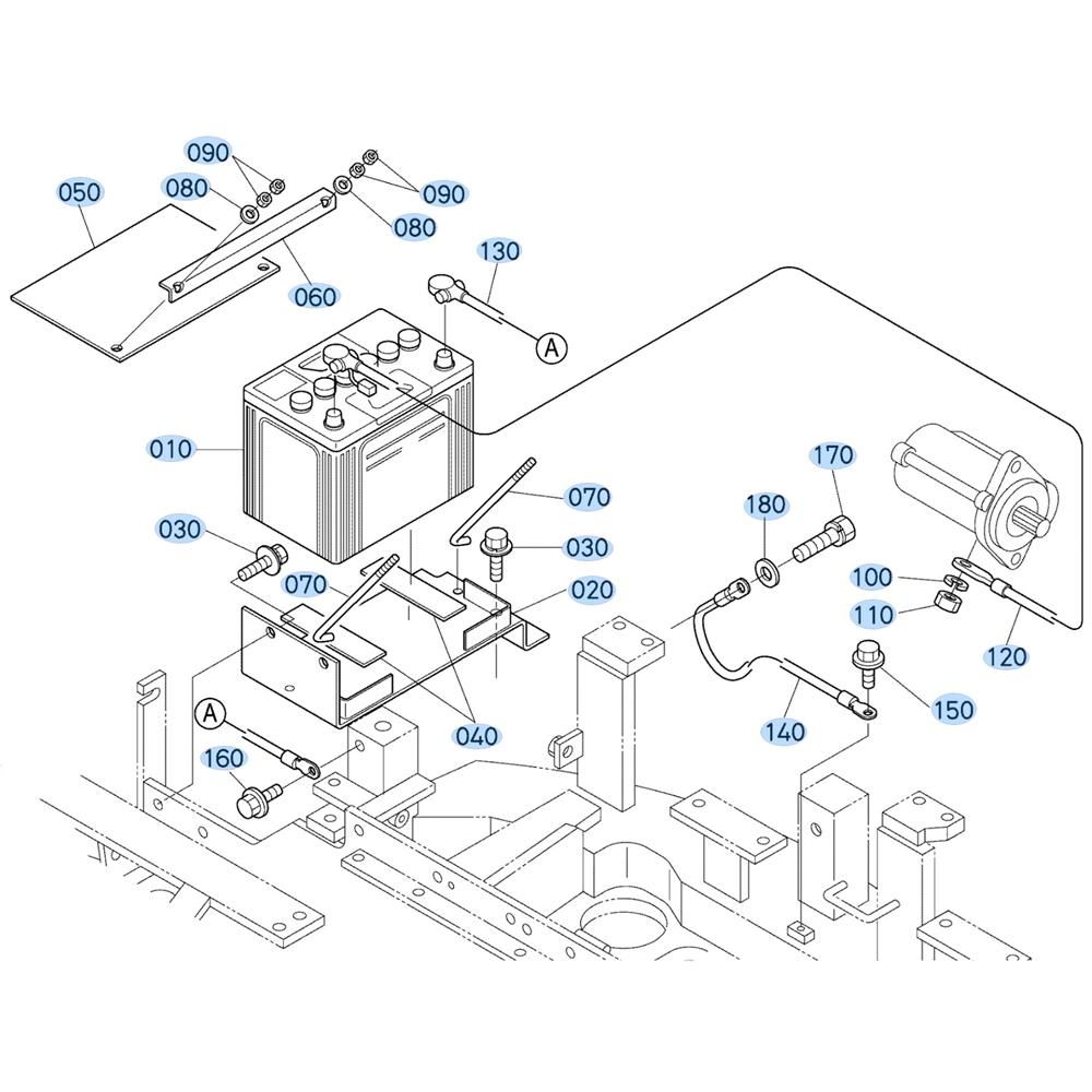Battery Assembly for Kubota KX121-3 Mini Excavator | L&S