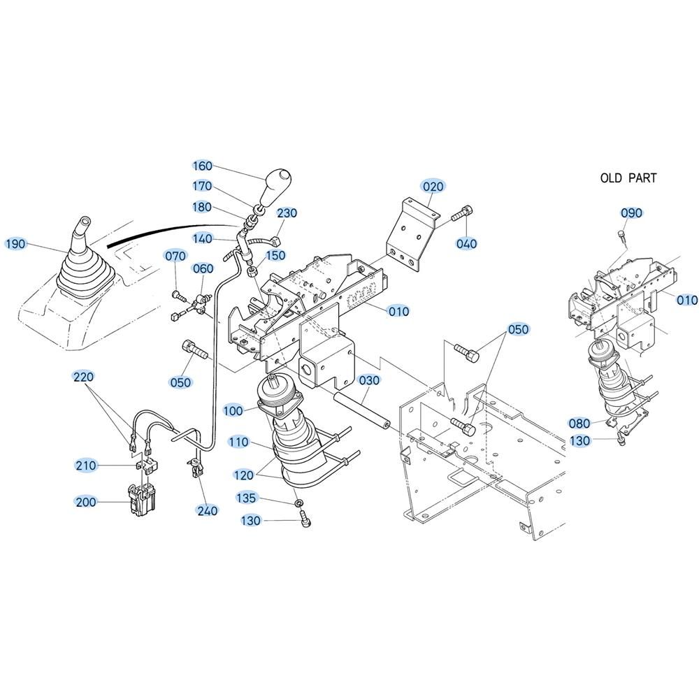 Control Lever (R/H) Assembly for Kubota KX121-3 Mini Excavator | L&S