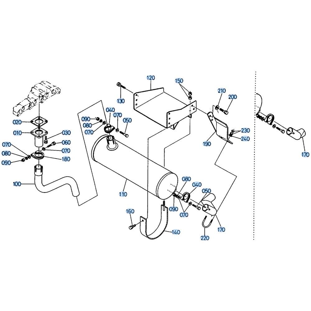 Muffler Assembly for Kubota R510 Loader | L&S