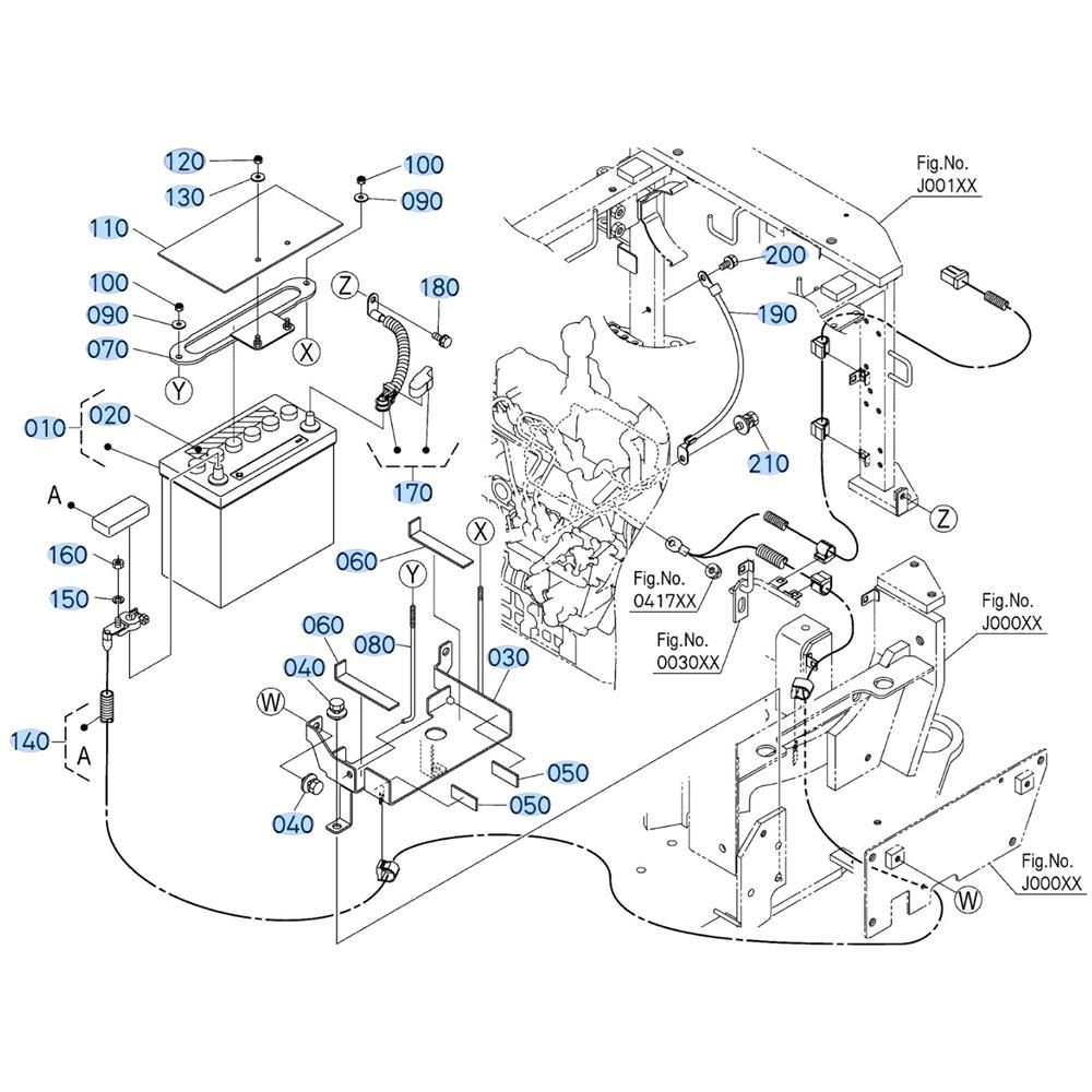 Battery Assembly for Kubota U17-5 Mini Excavator | L&S