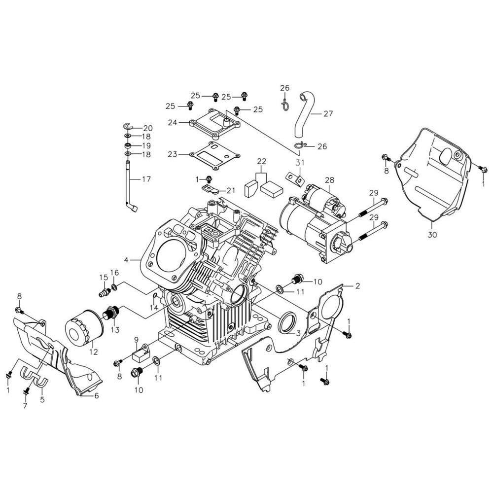 Crankcase Assembly for Loncin LC2V80FD Engine | L&S