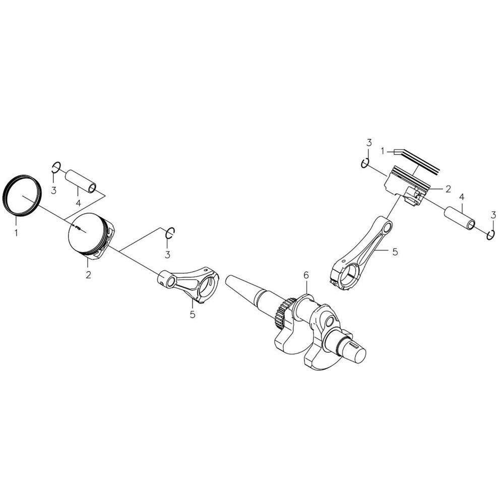 Crankshaft, Piston Assembly for Loncin LC2V80FD Engine | L&S
