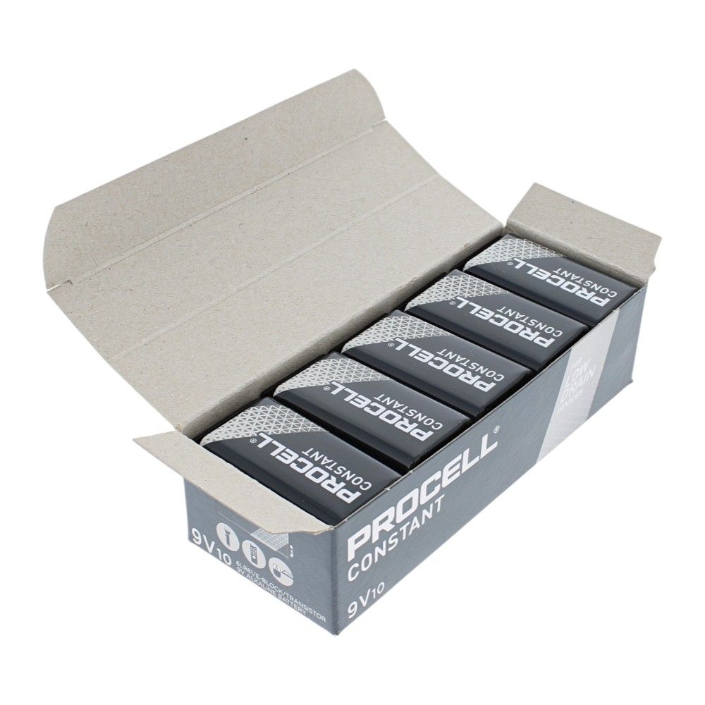 Duracell Alkaline Battery - Size: 9V (6LR) Voltage: 9V - Pack of 10 | L&S
