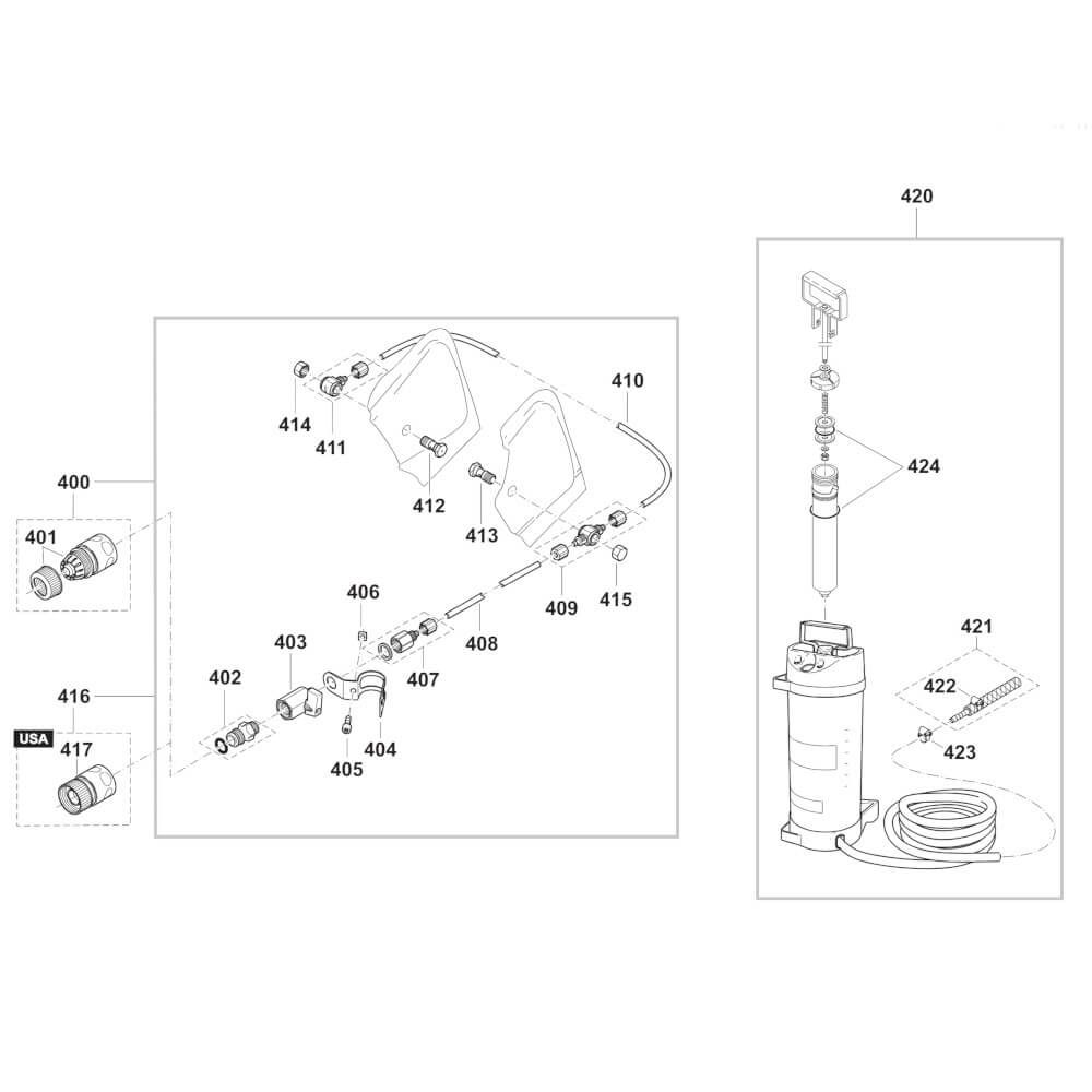 Water Attachment and Pressurised Water Tank for Makita EK8100 Disc ...