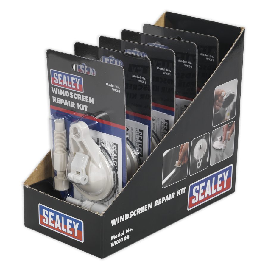 Windscreen Repair Kit Display Box of 5 Sealey Part No. WK01DB | L&S