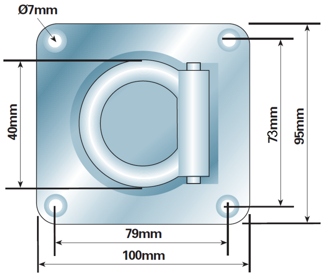 Tie-Down Ring 100mm x 95mm 500kg SWL for Securing Cargo | L&S